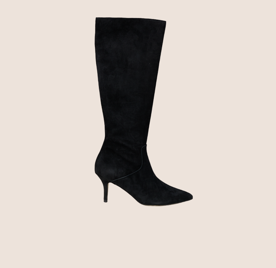 Alassio Black Suede Heel Boots | A. Soliani | Made in Italy