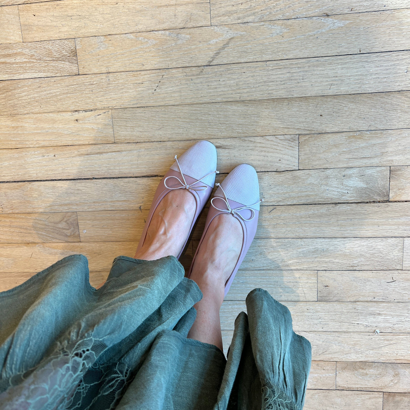 Como Italian Leather Ballet Flat in Deep Blush/Dotted Rose | A. Soliani