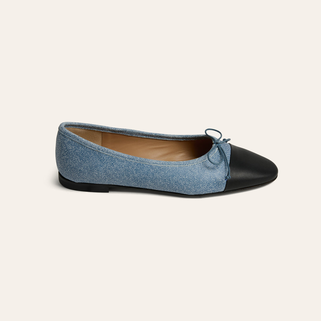 Como Ballet Flat in Denim/Black | A. Soliani