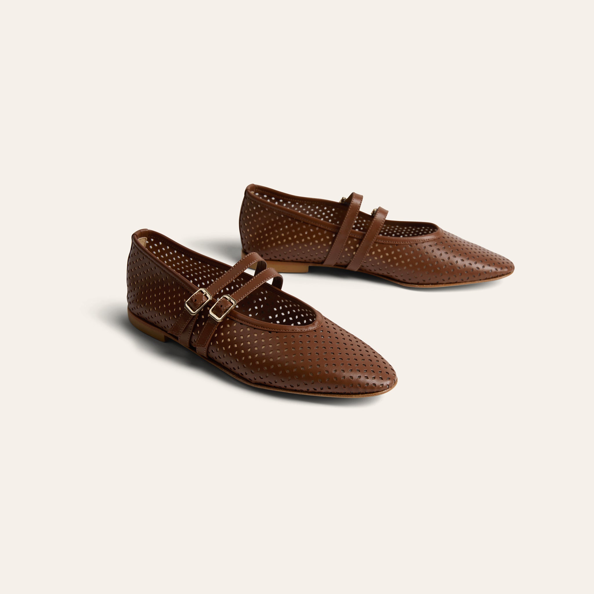 Como Italian Leather Ballet Flats in Gold Foil | A. Soliani