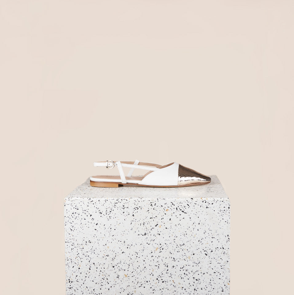 Capri - White/Gold Snake – A. Soliani