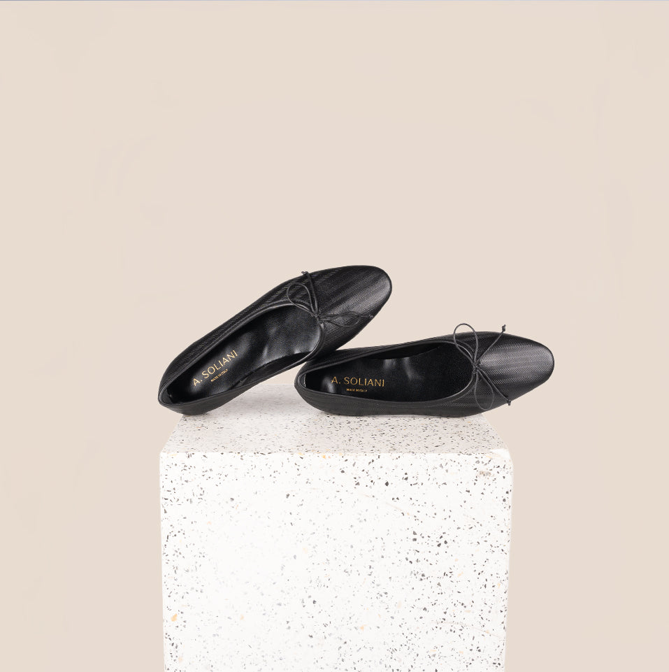 Como Ballet Flats in Black Herringbone | A.Soliani – A. Soliani