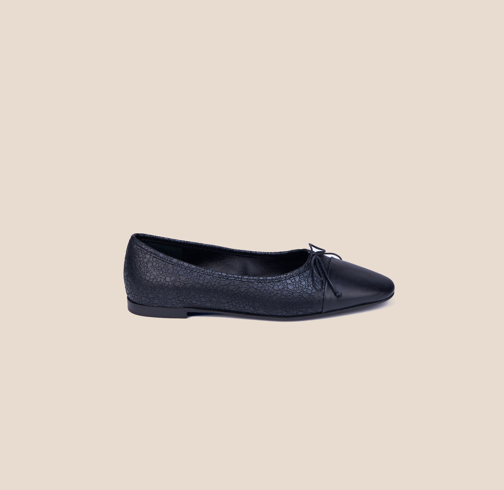 Como Black Leather Flats | A. Soliani | Made in Italy