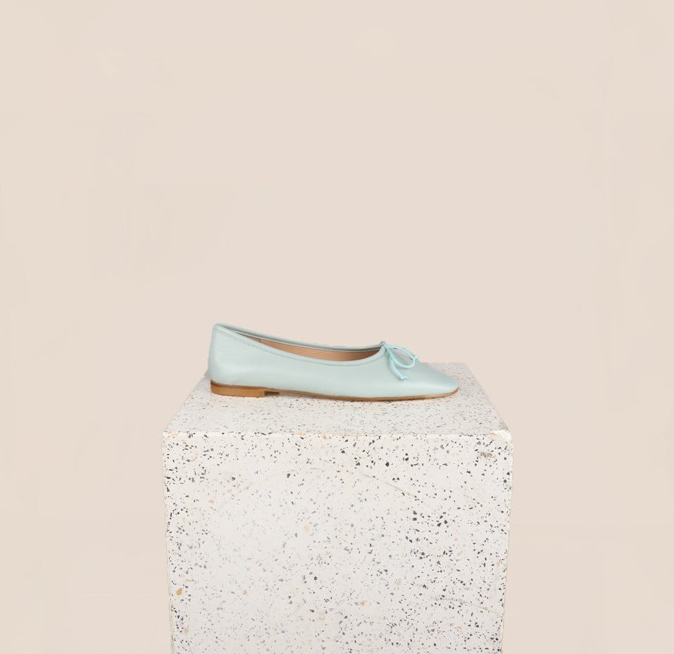 Como Italian Leather Ballet Flats in Mojito | A. Soliani