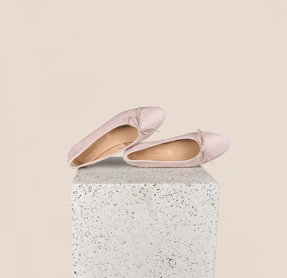 Como Italian Leather Ballet Flats in Rose Waves | A. Soliani