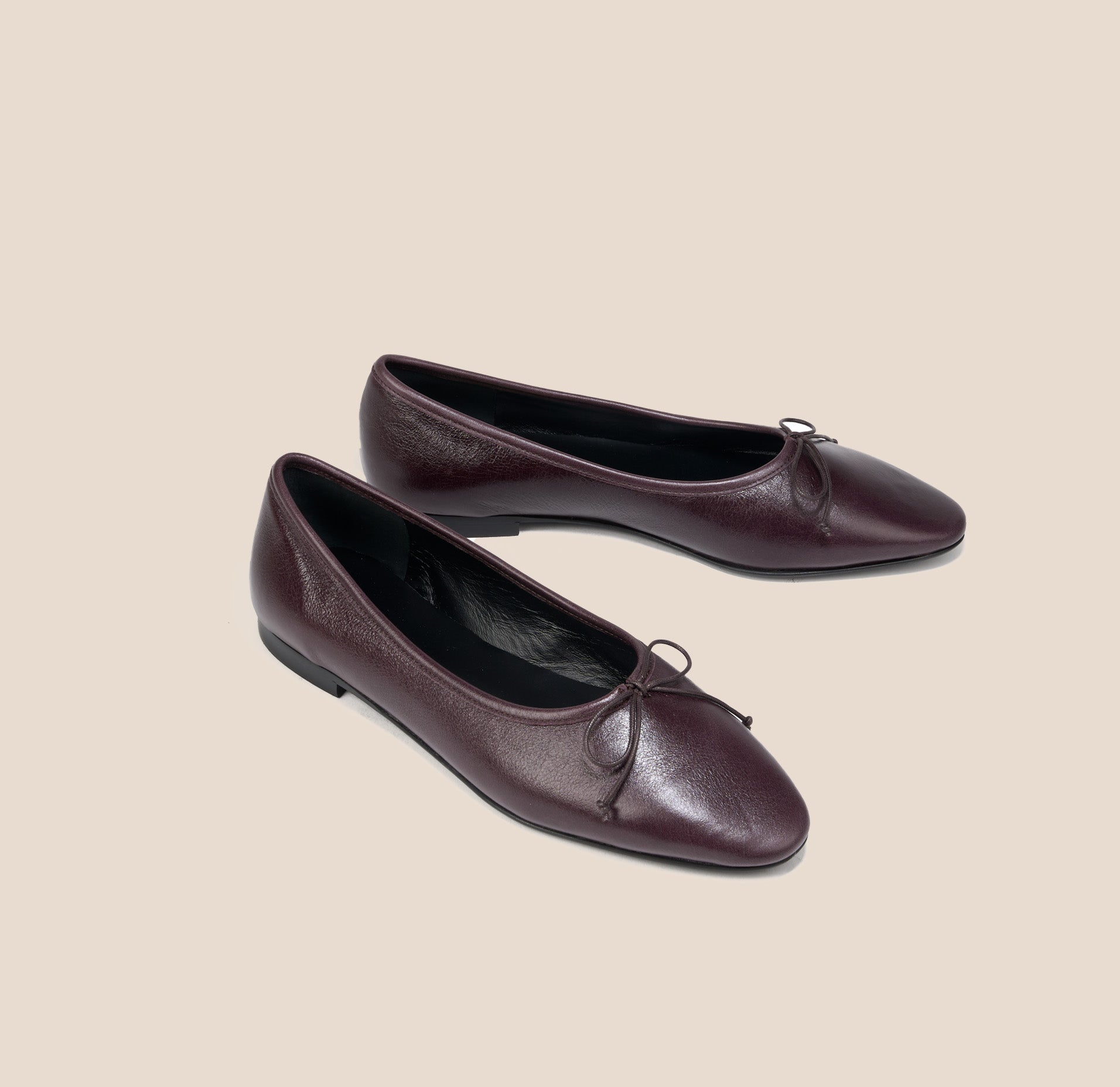 Como Ballet Flats in Wine Leather | A. Soliani