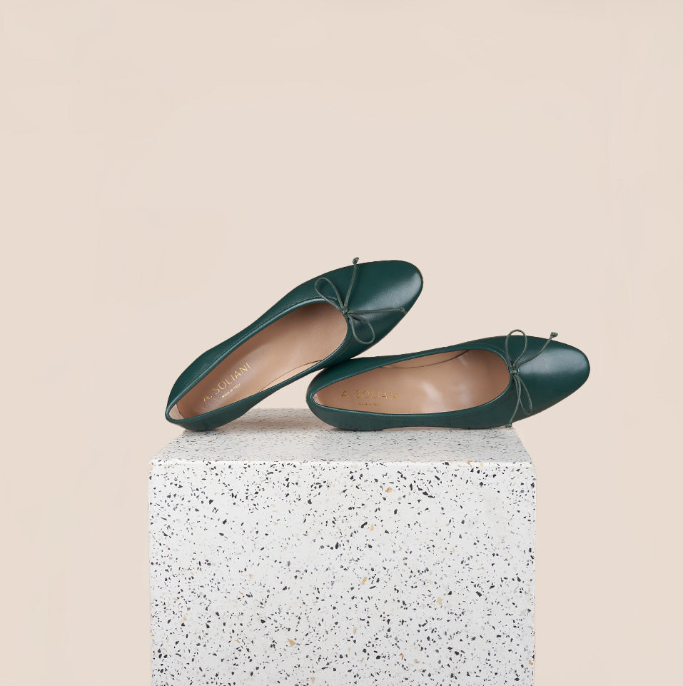 Como Ballet Flats in Forest Leather | A. Soliani