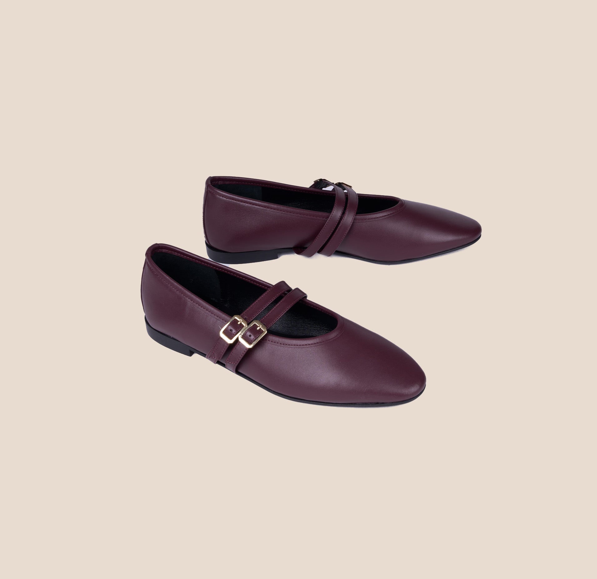 Como Italian Leather Ballet Flats in Gold Foil | A. Soliani