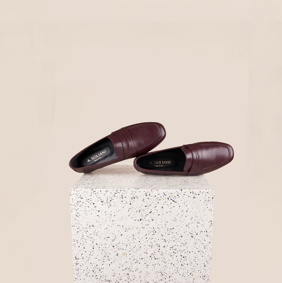 Lodi Due - Wine Leather- A.Soliani italian loafers comfortable – A. Soliani
