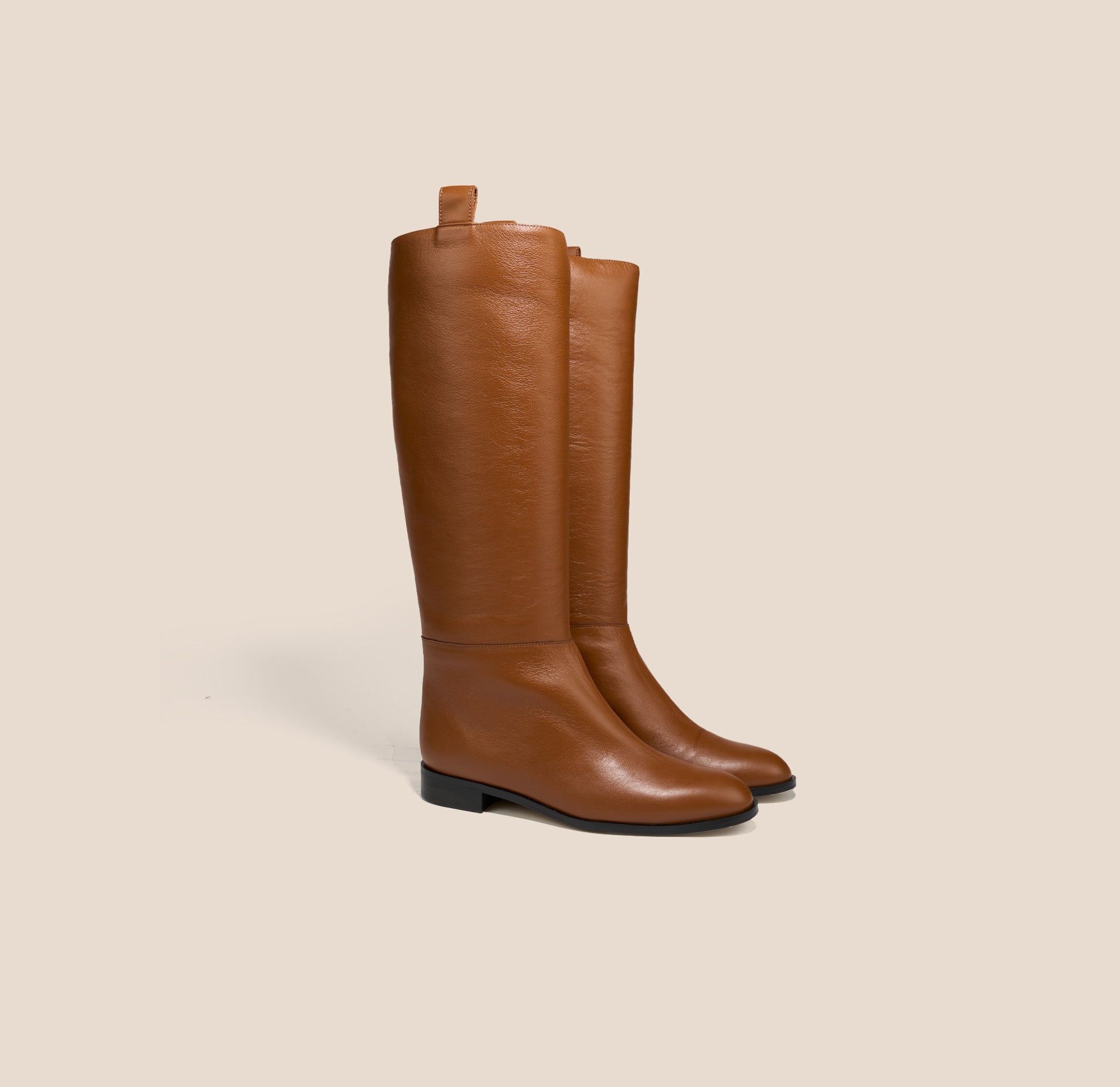Ravello in Cognac Tall Boot | A. Soliani | Made in Italy