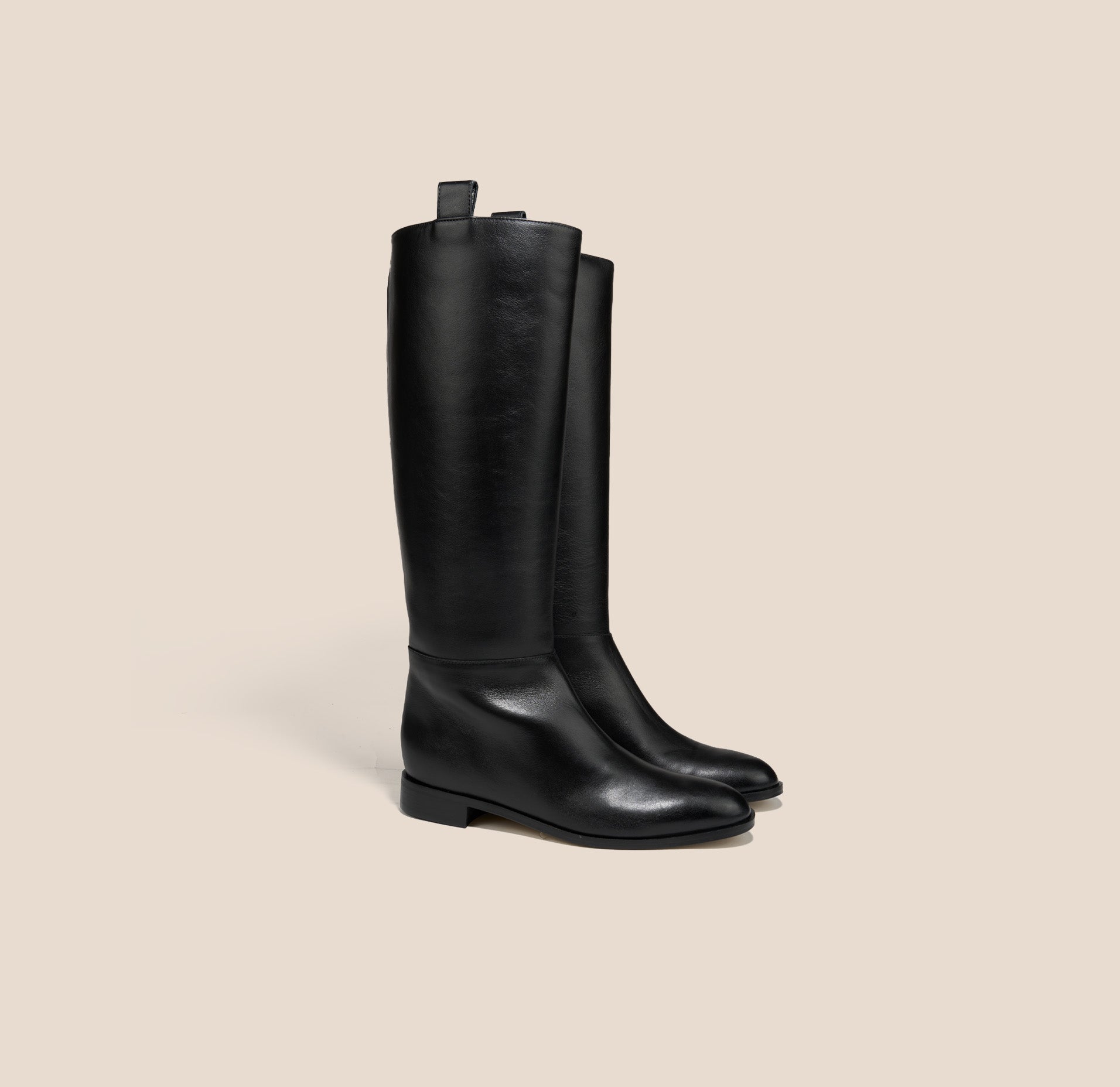 Ravello Tall Boot Black Leather | A. Soliani | Made in Italy