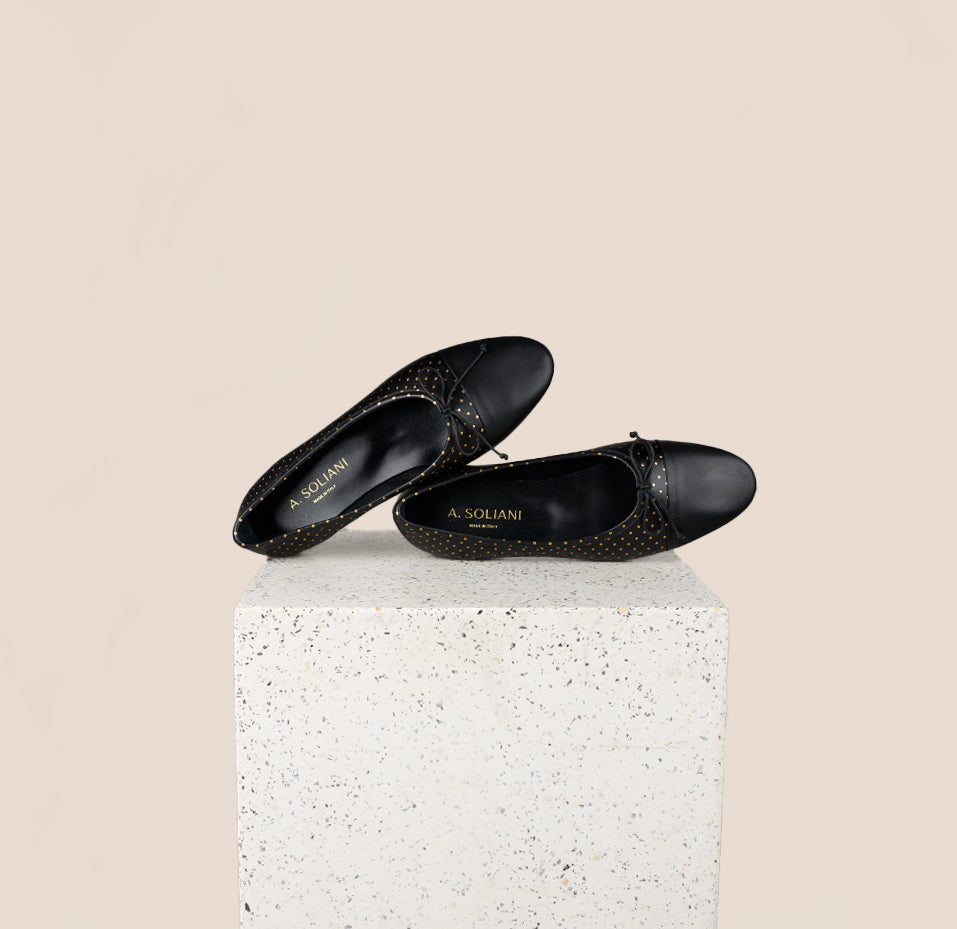 Como - Dotted Gold/Black Leather – A. Soliani