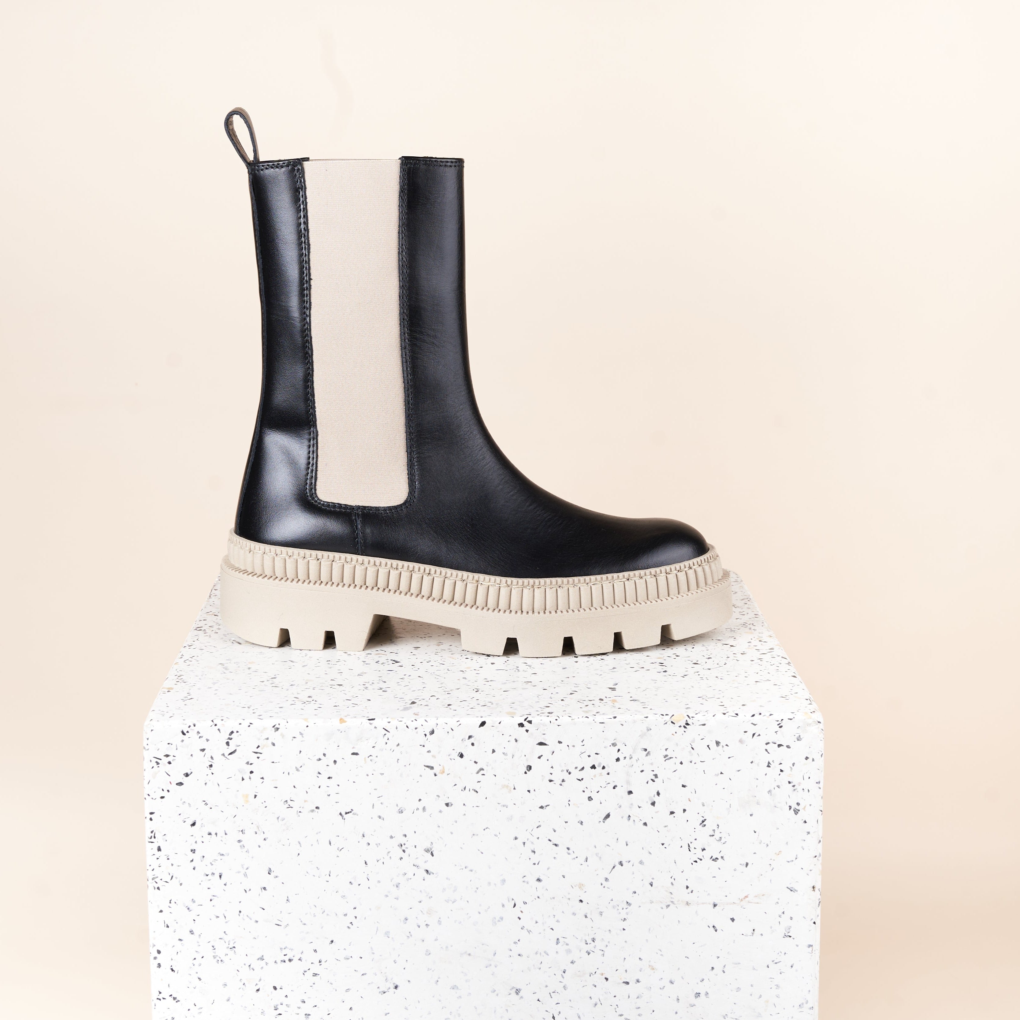 Monza Tall - Black Calf Leather/Sand – A. Soliani
